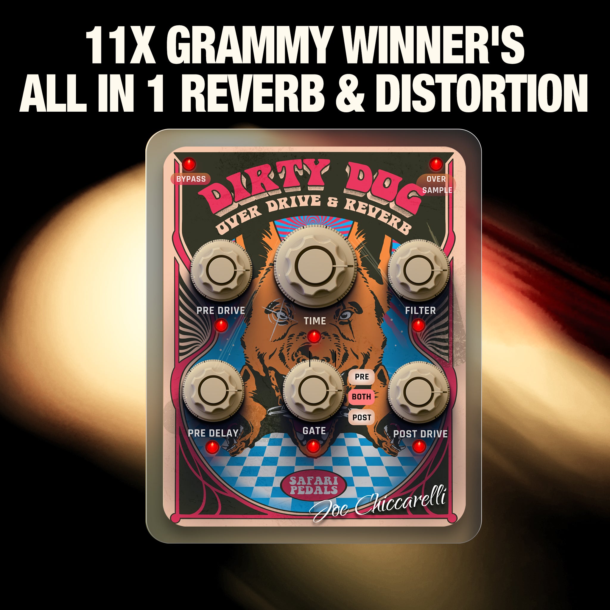 Dirty Dog reverb & overdrive plugin by Joe Chiccarelli | Safari Pedals
